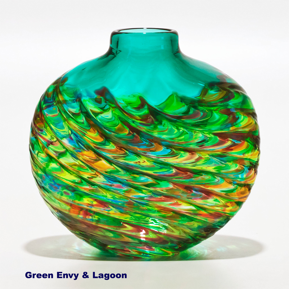 Coloured Glass Vases Optic Rib By Michael Trimpol Boha Glass